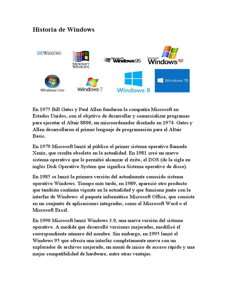 Historia de Windows | PDF | Microsoft | Microsoft Windows