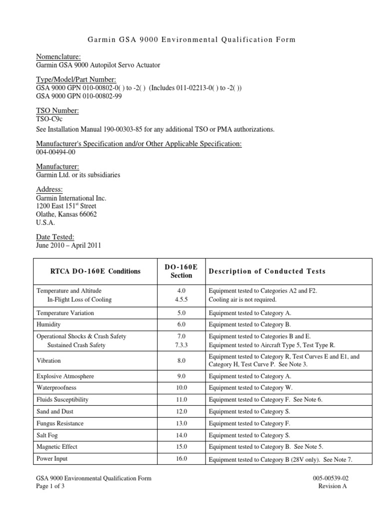 Environmental Qualification Form | PDF