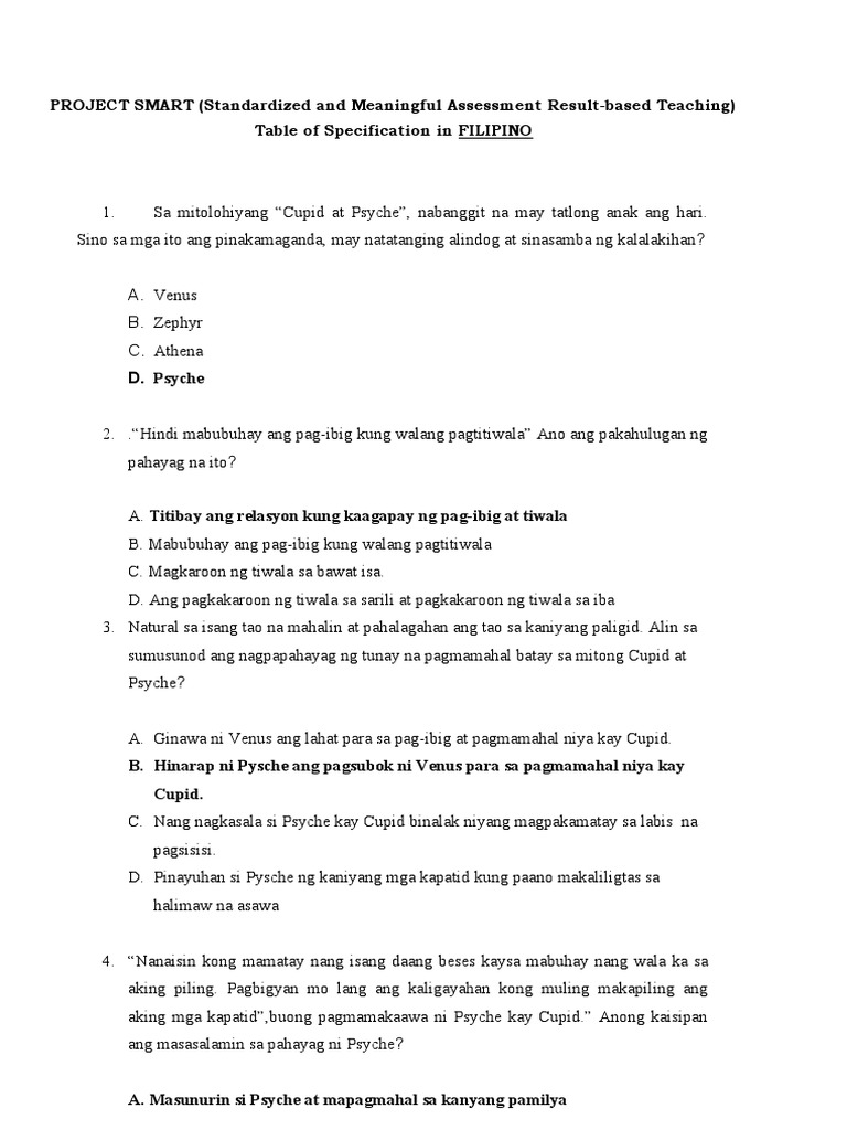 Project Smart TQ-FILIPINO-G10-John Daniel B. Aguilar | PDF