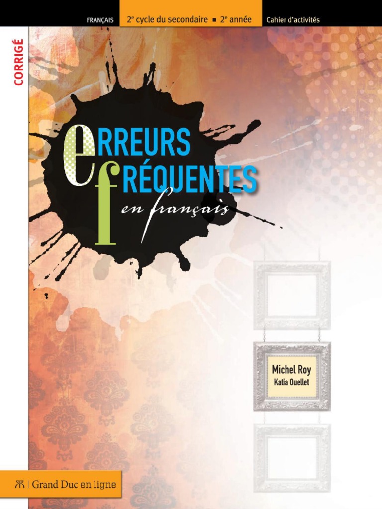 Erreurs Frequentes en Francais Corrige 3 | PDF