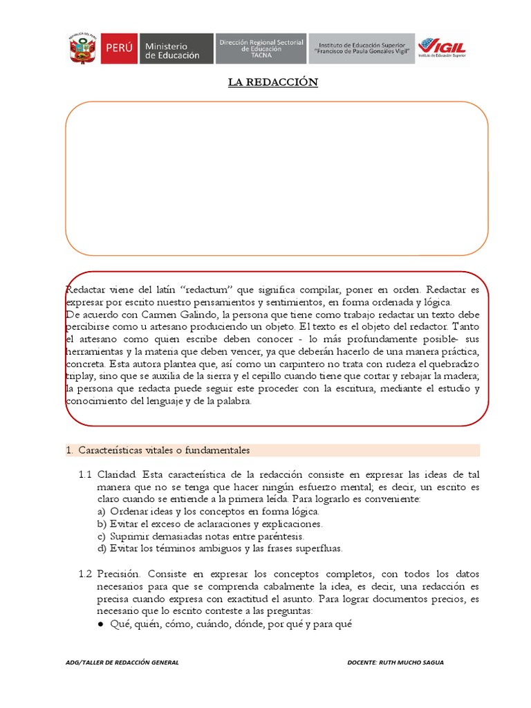 La Redacción-Concepto y Su Importancia 1 | PDF