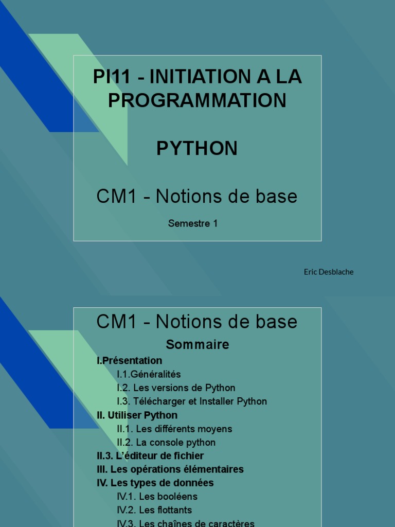 Initiation à Python pour CM1 | PDF | Python (Langage de programmation) | Booléen