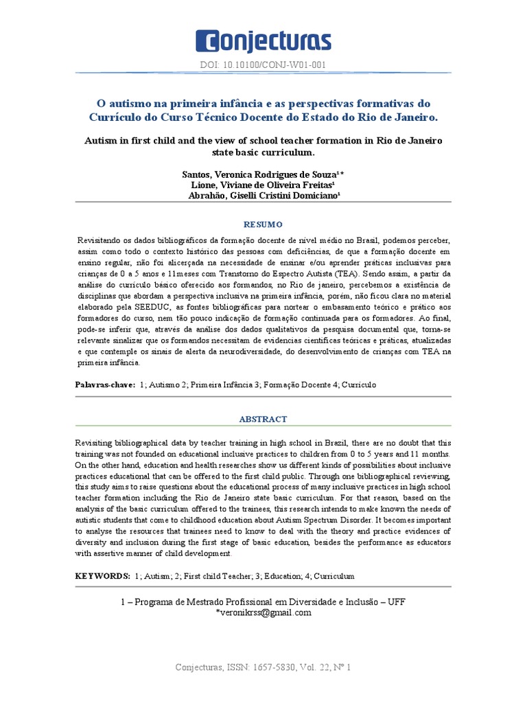 Template - Conjecturas - Publicação 2022 | PDF | Educação Especial ...