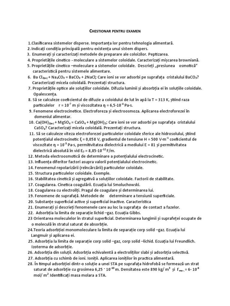 Subiecte Pentru Examen | PDF