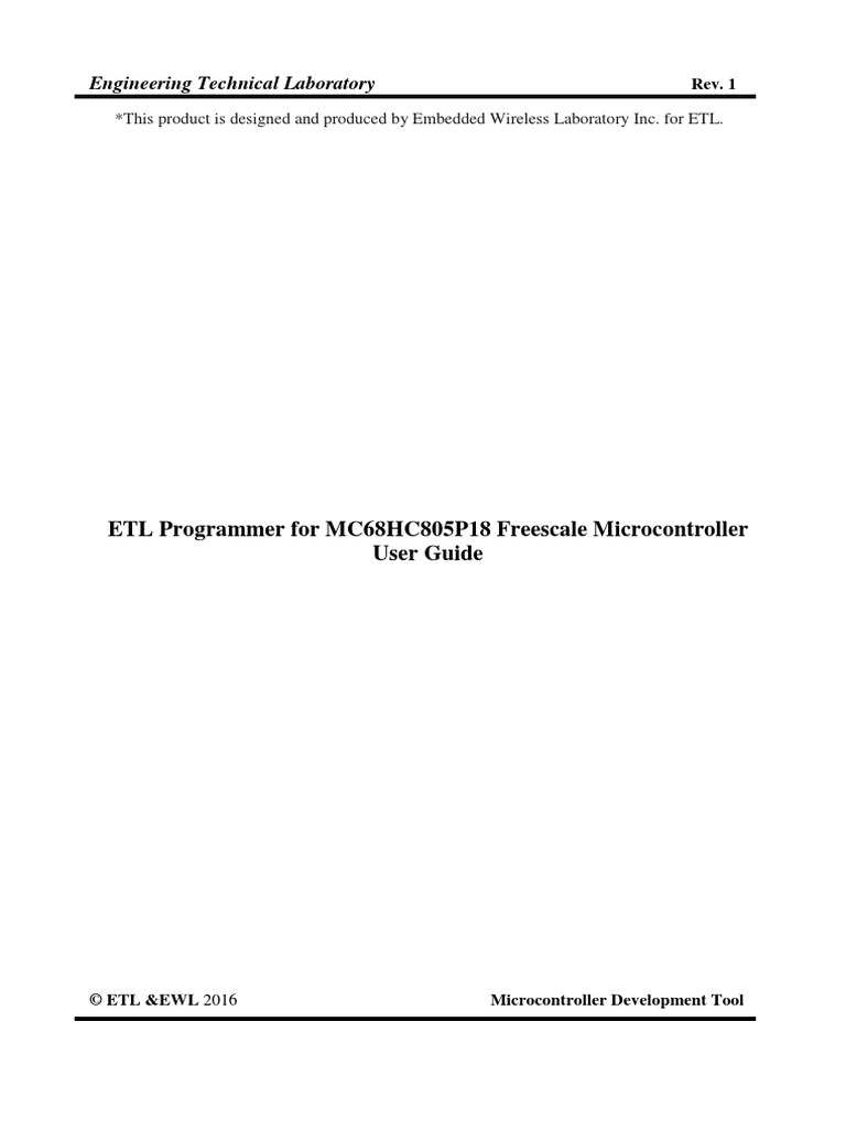 ETL Freescale Prog 805P18 UG | PDF | Microcontroller | Device Driver