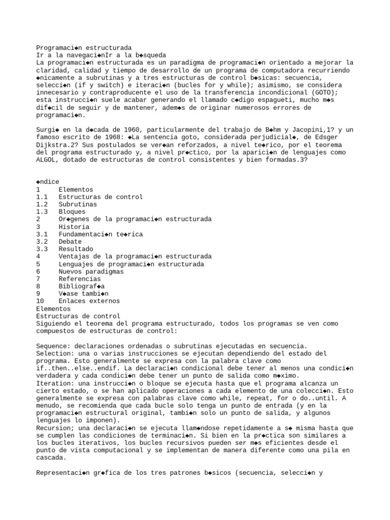 Programación Estructurada: Conceptos y Ventajas | PDF | Lenguaje de ...