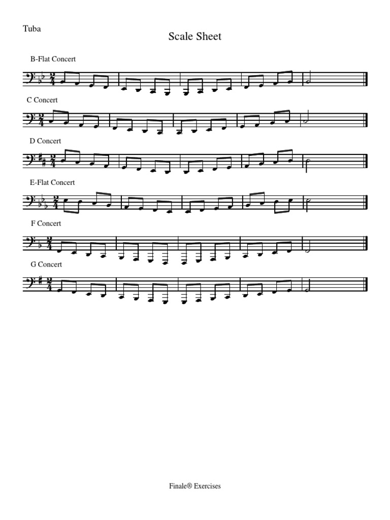 Scale Sheet Tuba | PDF