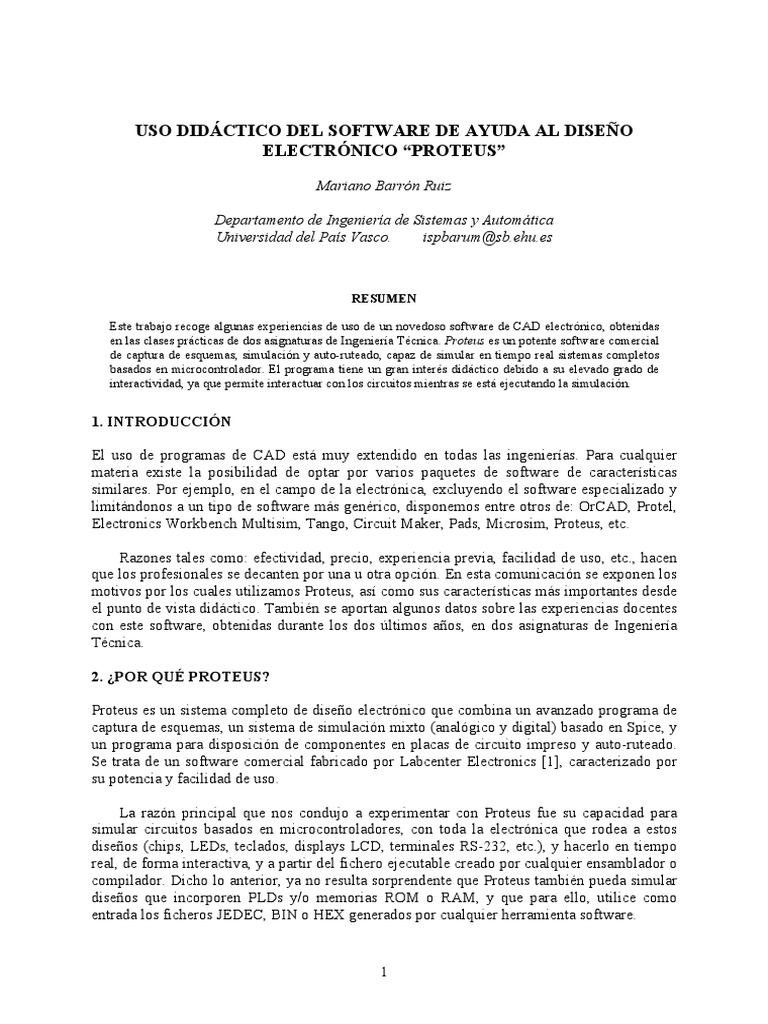 Uso Didactico Del Proteus | PDF | Microcontrolador | Software