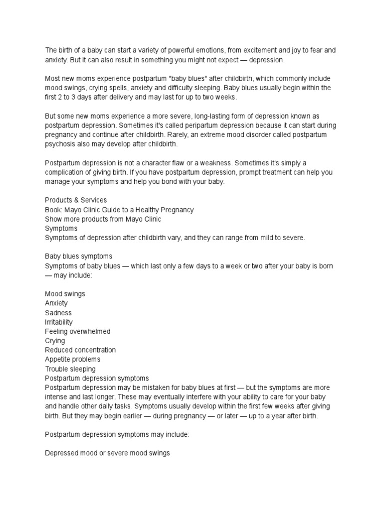 Postpartum Depression | PDF | Self-Improvement | Wellness