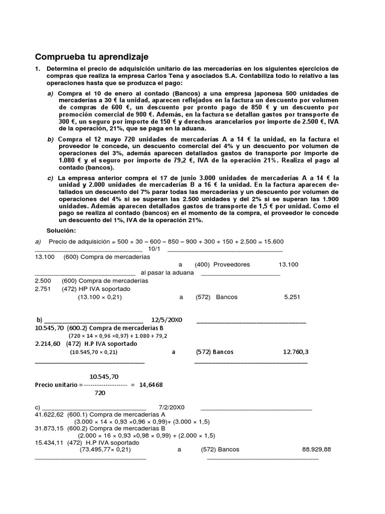 Solución Ejercicios de Repaso | PDF | Factura | Bancos