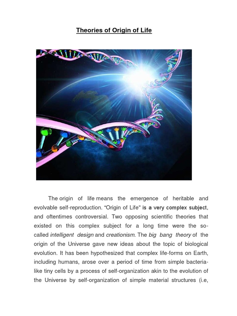 Theories on Life's Origin Explained | PDF