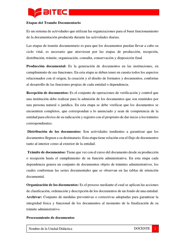 Etapas Tramite Documentario | PDF