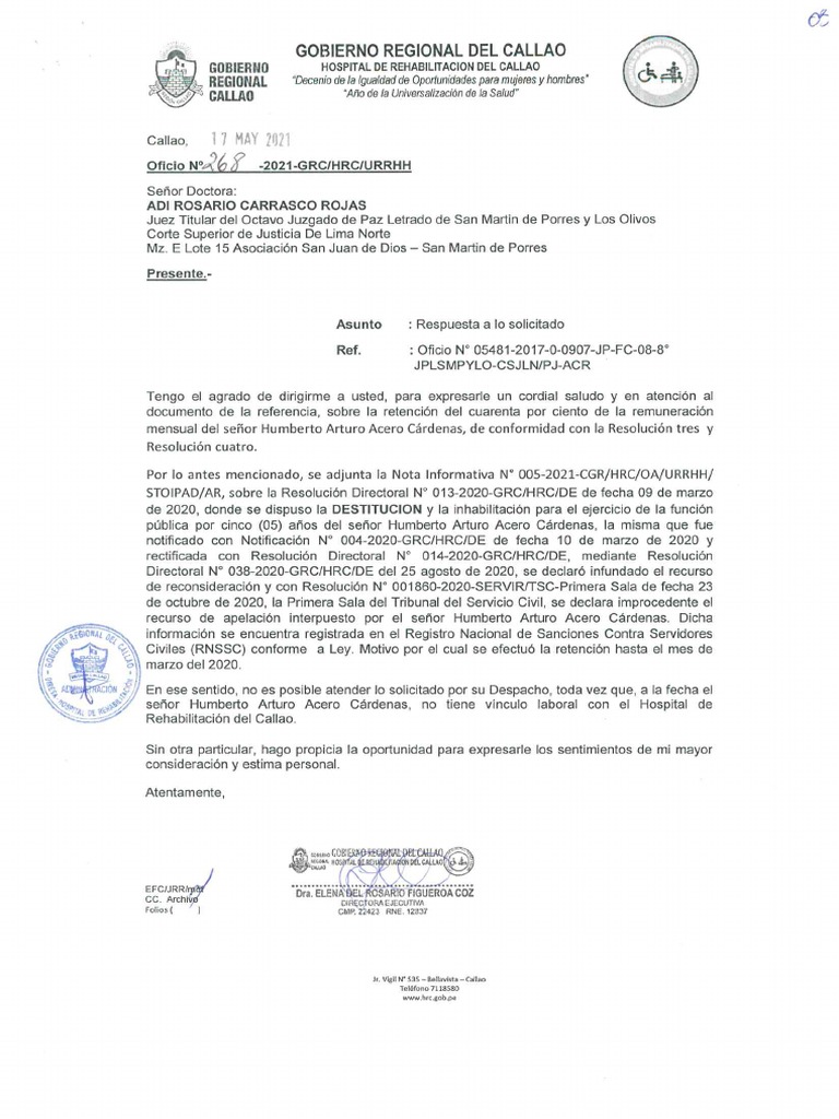 Oficio #268-2021 | PDF