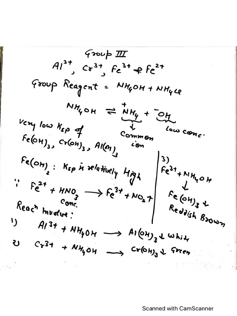 Cations of Group 3 | PDF