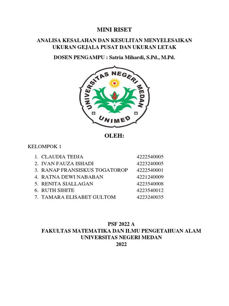 Mini Riset Statdas Kelompok 1 | PDF