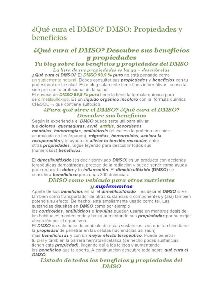Qué Cura El DMSO | PDF | Sistema inmune | Inflamación