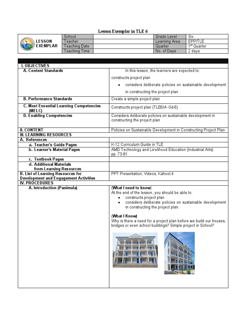 Lesson Exemplar in TLE 6 | PDF