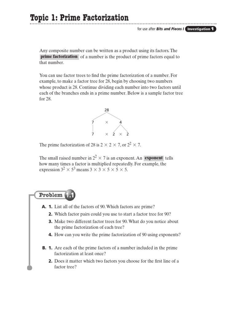 Topic 1: Prime Factorization | PDF | Prime Number | Factorization