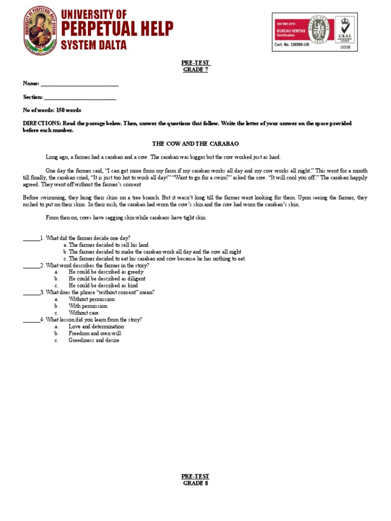 Pretest and Post Test (AutoRecovered) | PDF