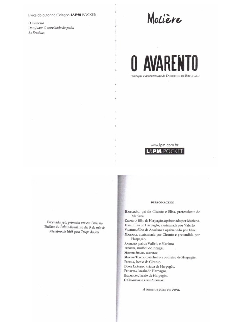 O Avarento - Moliere | PDF
