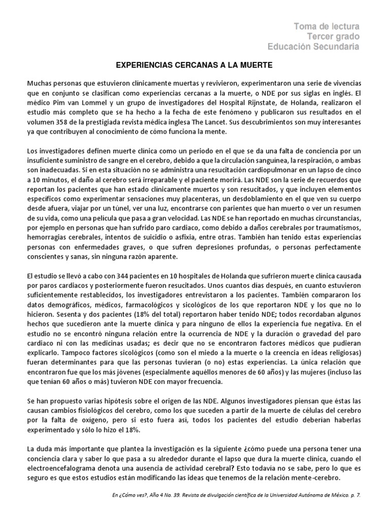 Experiencias Cercanas A La Muerte | PDF