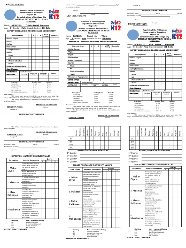 Report Card 2020 | PDF