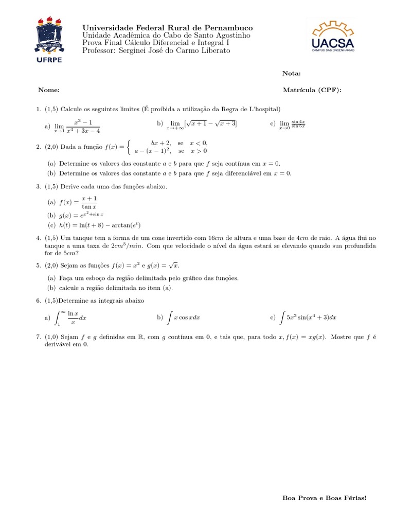 Calculo 1 Ufrpe Pdf