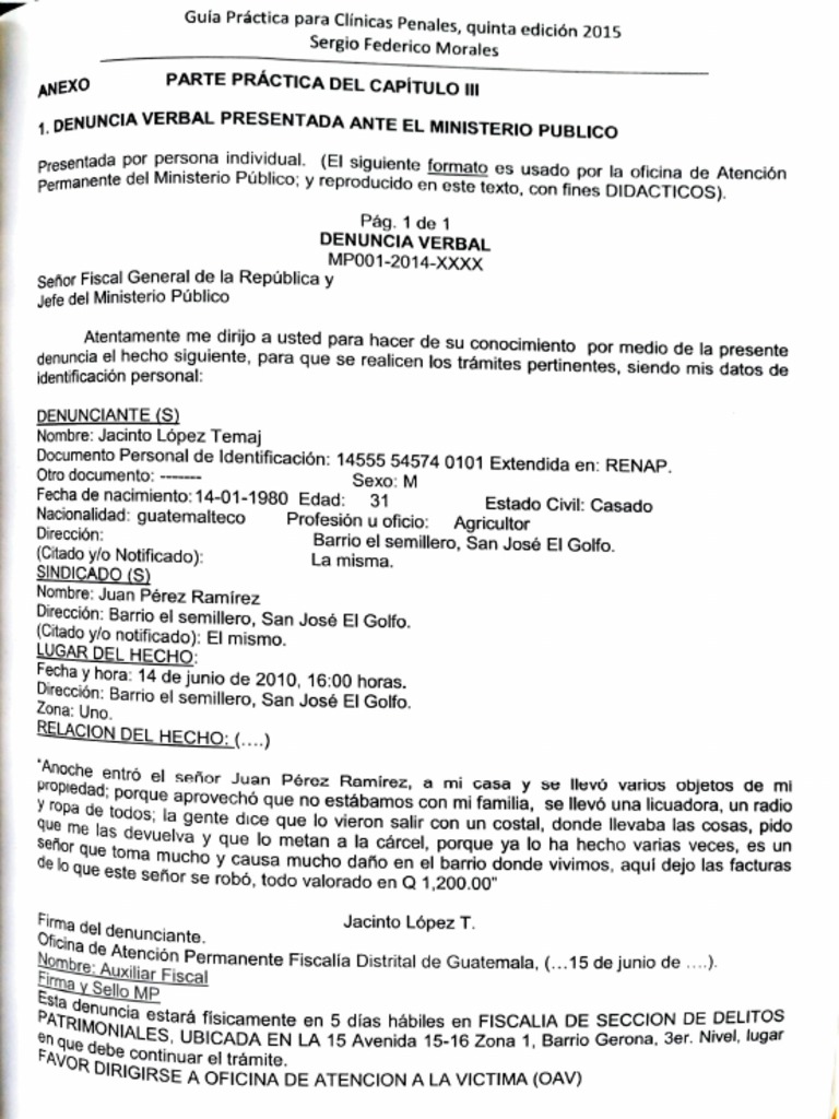 Parte Práctica Procesal Penal. | PDF