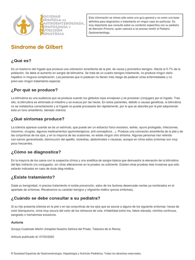 Sindrome de Gilbert | PDF | Epidemiología | Enfermedades y trastornos ...