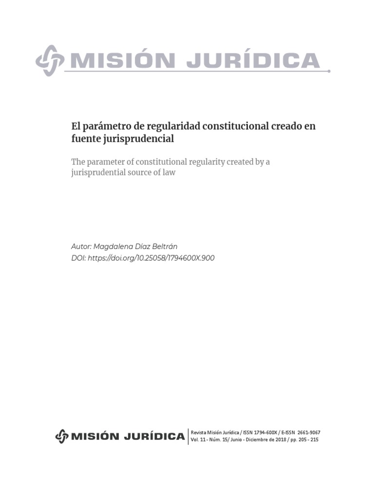Parámetro de Regularidad Constitucional | PDF | Caso de ley | Constitución