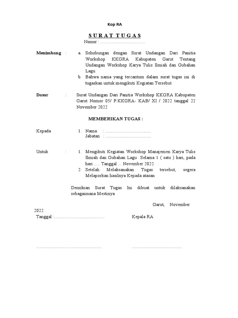 Contoh Surat Tugas | PDF | Seni