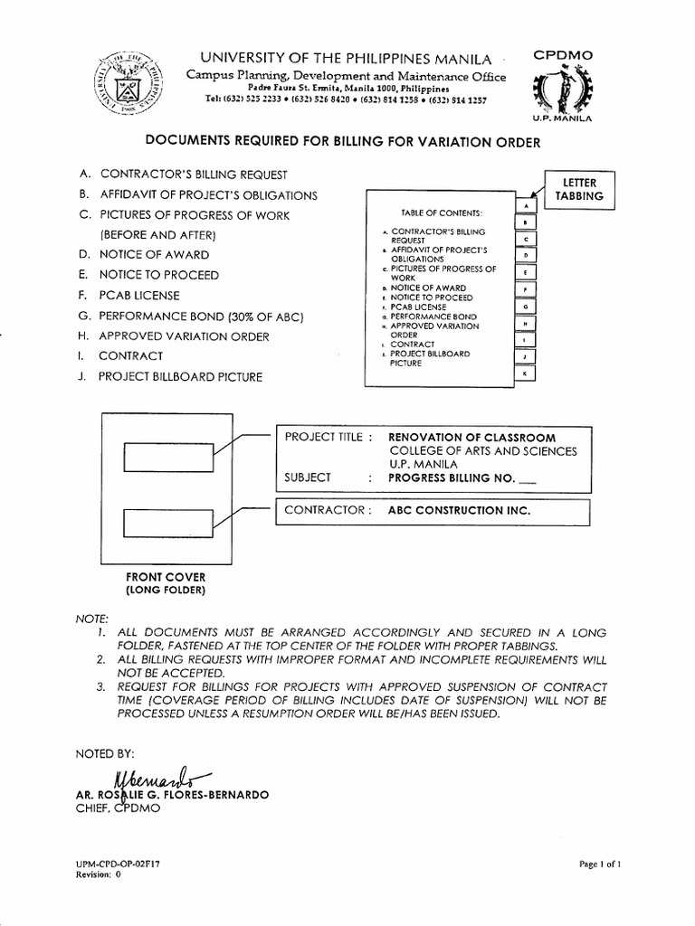 Billing For Variation Order | PDF