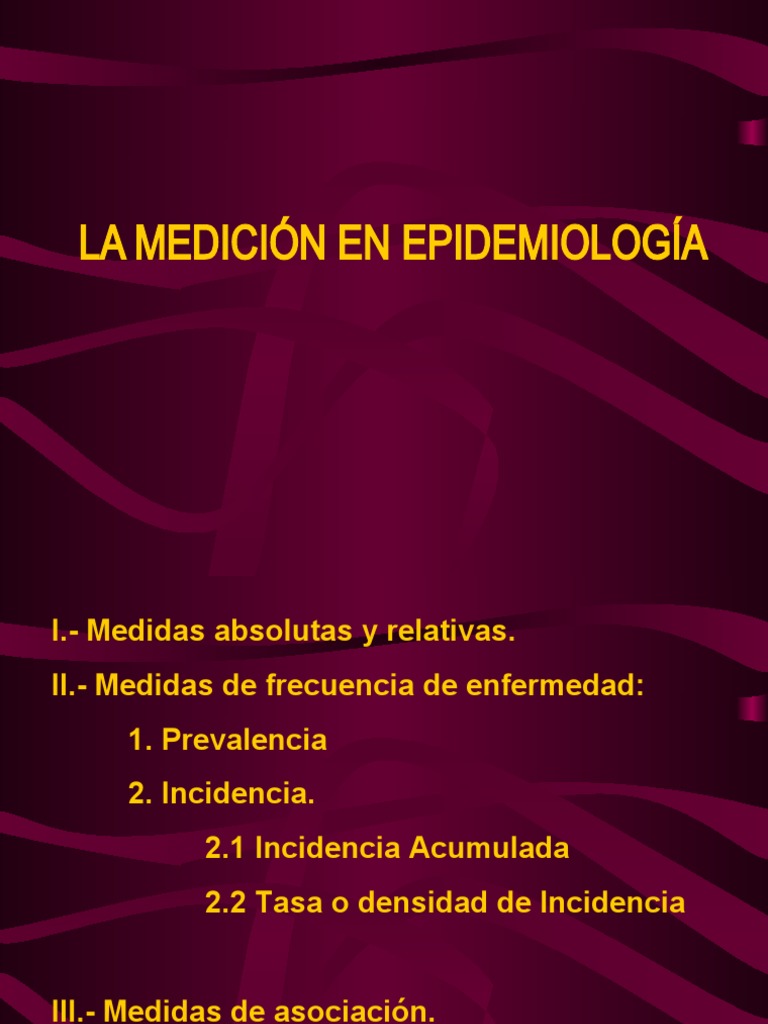 Medidas de Frecuencia en Epidemiología | PDF | Predominio | Epidemiología