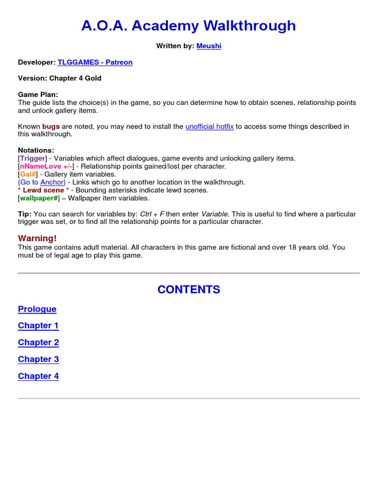 AOA Walkthrough 04 | PDF | Strategy Guide