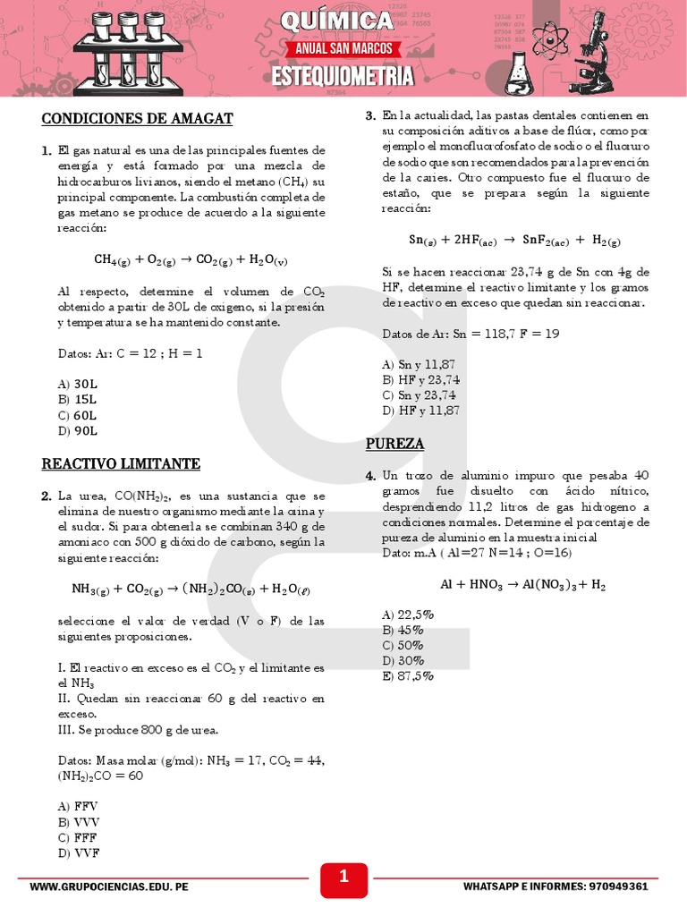 Ejercicios de estequiometría resueltos | PDF | Dióxido de carbono ...