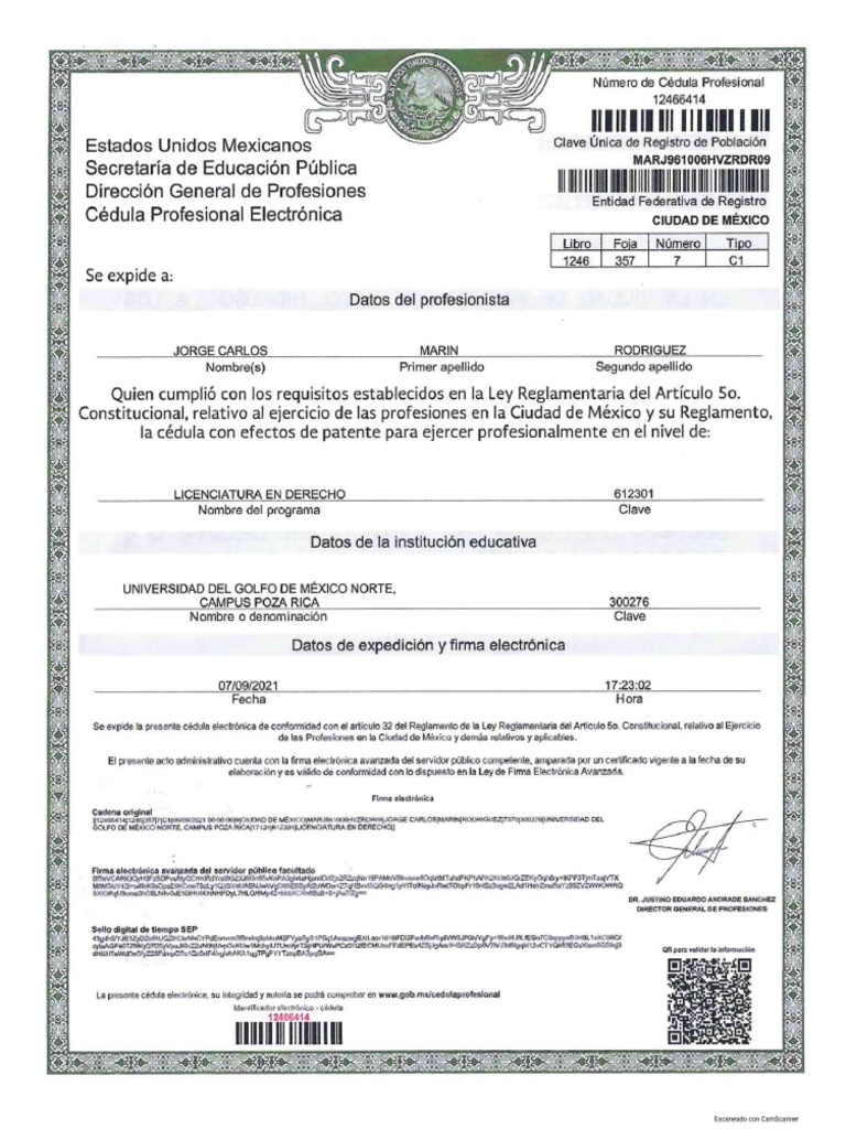 Cedula Profesional | PDF