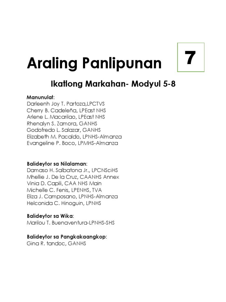 AP7 Q3 ADM Week 5-8 | PDF