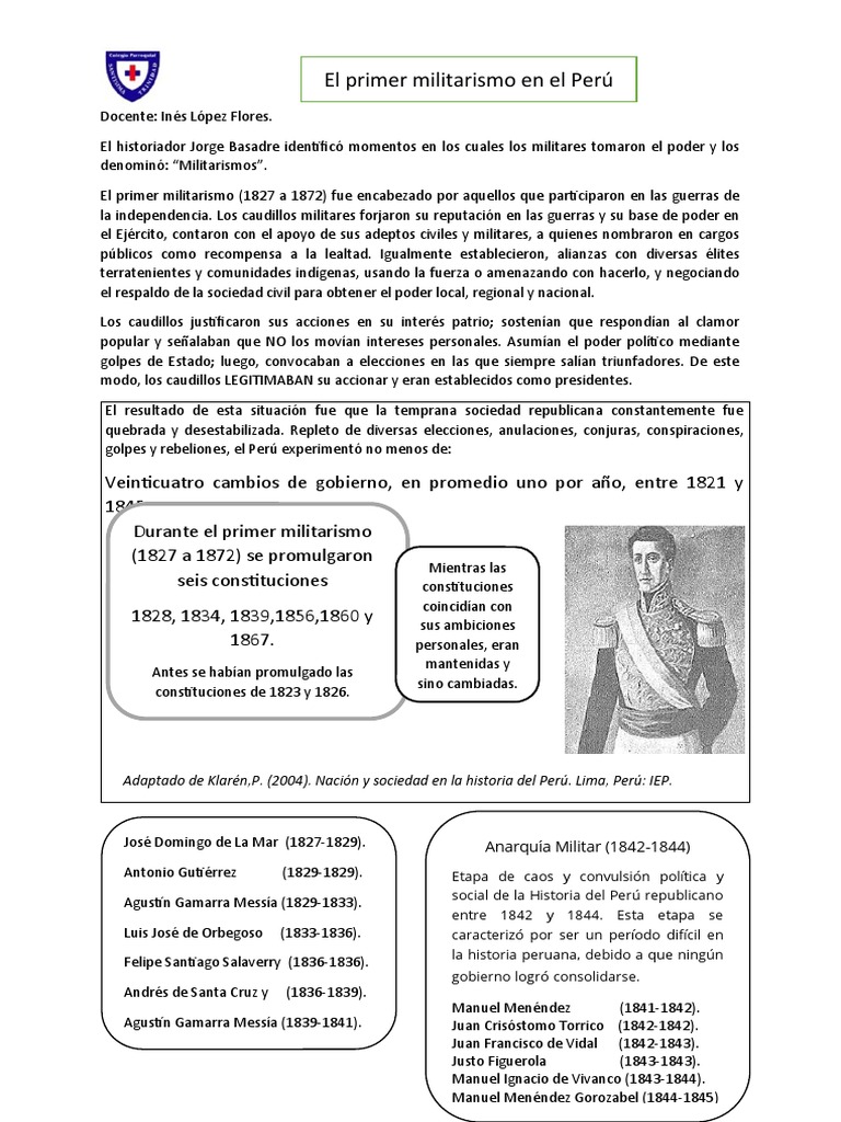 El Primer Militarismo en Perú | PDF | Perú | América del Sur