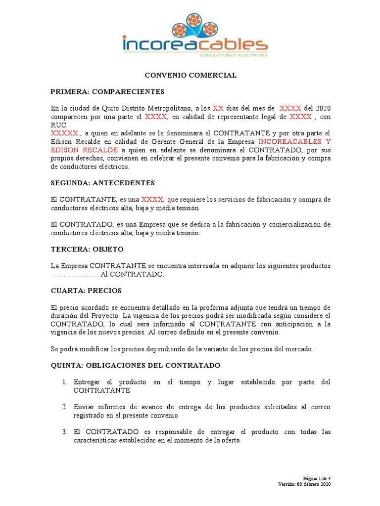 Convenio Comercial | PDF