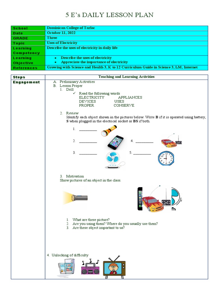 5es Lesson Plan | PDF | Learning | Differentiated Instruction 5es Lesson Plan | PDF | Learning | Differentiated Instruction