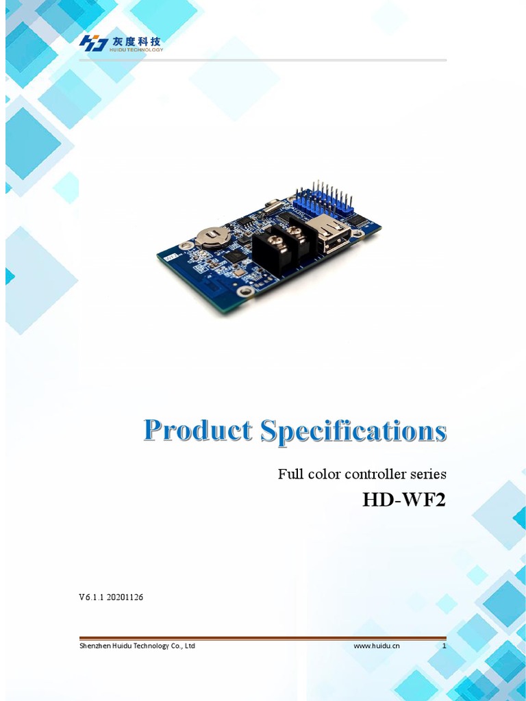 Huidu HD wf2 Led Controller Card | PDF | Rgb Color Model | Office Equipment