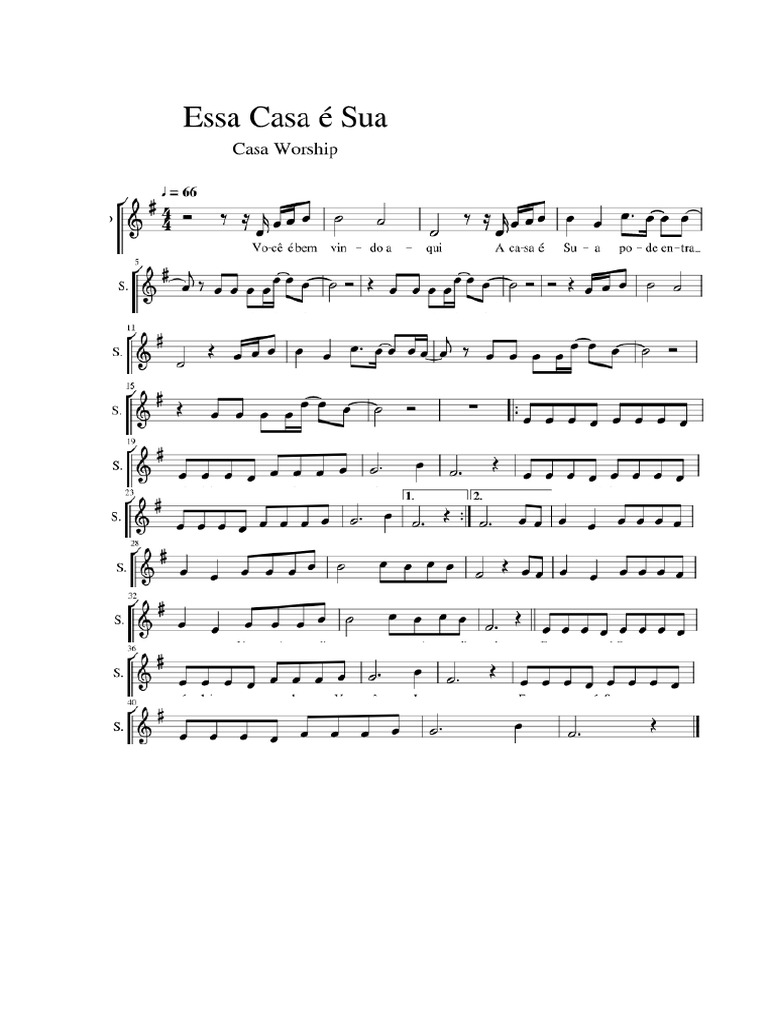 Partitura A Casa É Sua | PDF