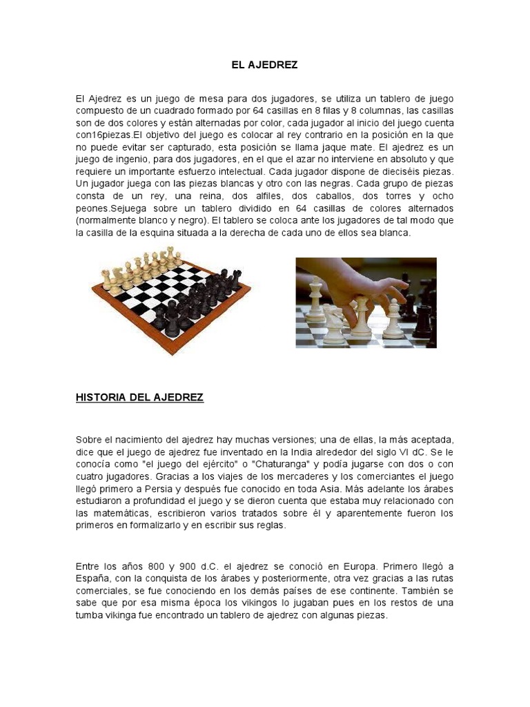 El Ajedrez. | PDF | Ajedrez | Juegos de estrategia abstractos