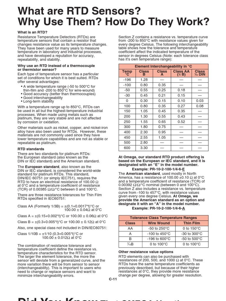 RTD Gen Specs Ref | PDF