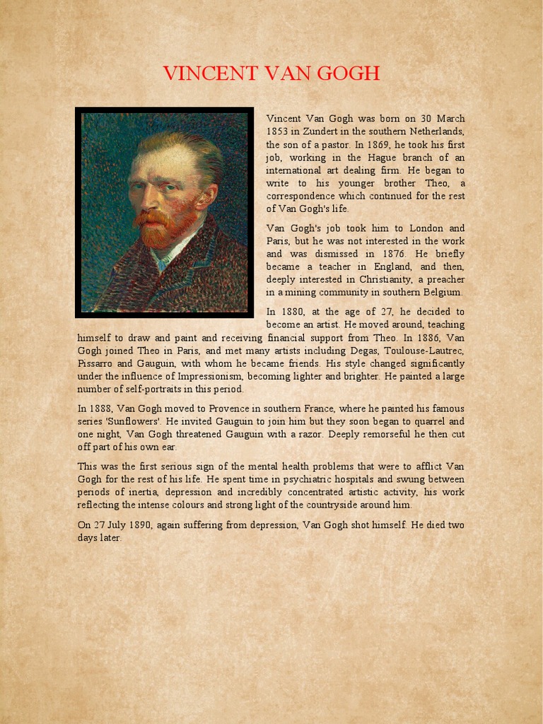 Vincent Van Gogh | PDF
