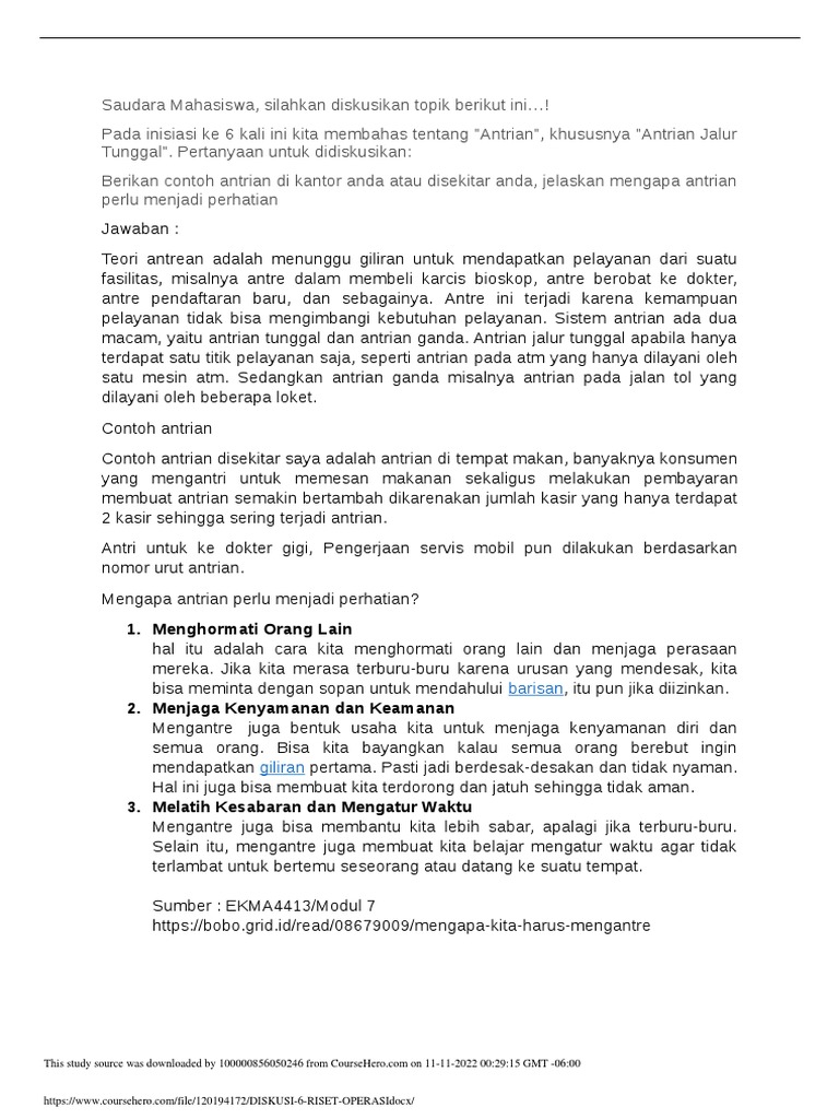 Diskusi 6 Riset Operasi | PDF | Komputer