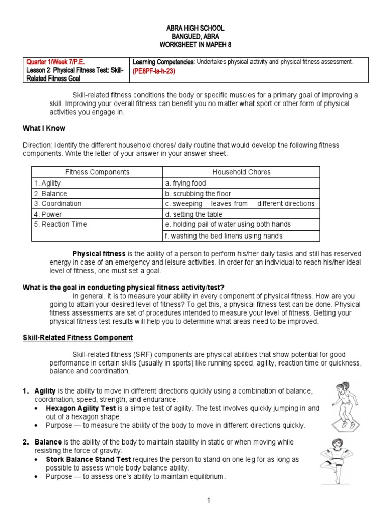 QTR1 PE-8 Wk7 22-23 | PDF | Career & Growth