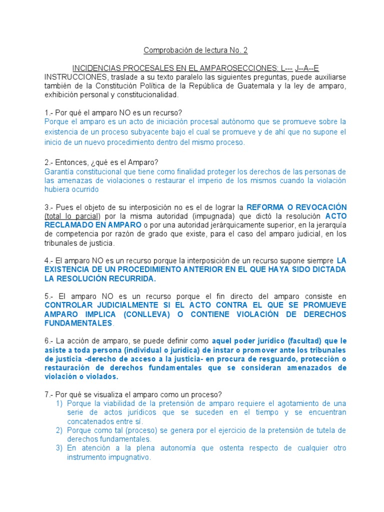 Comprobacion de Lectura 2 | PDF | Ley procesal | Violación