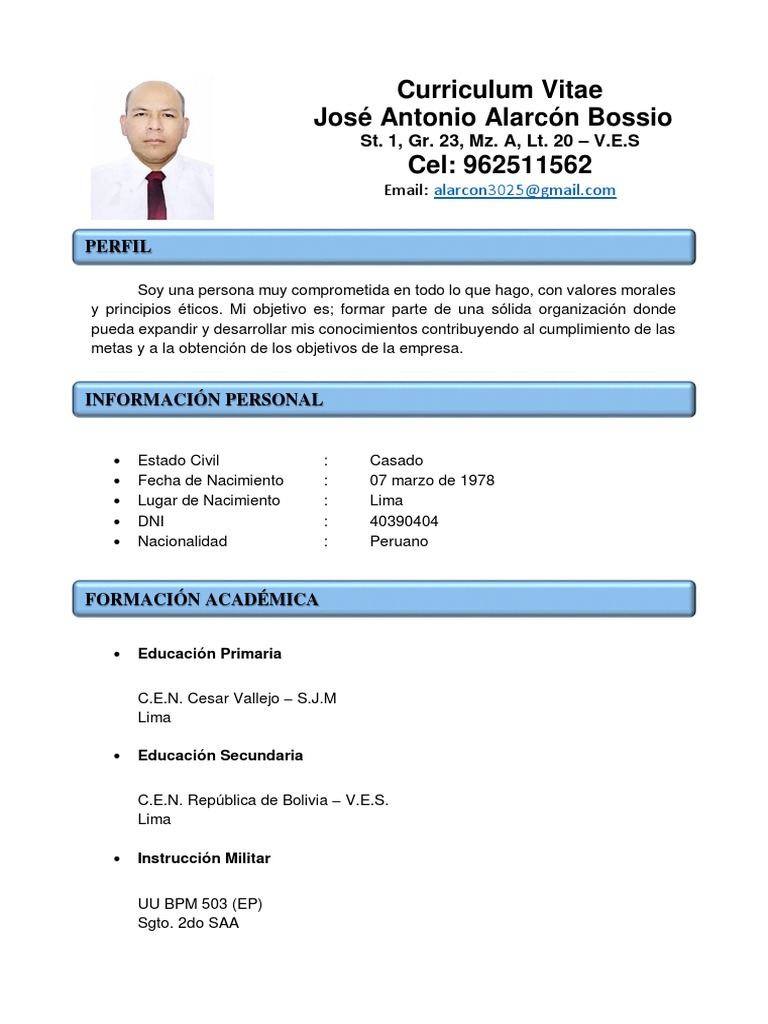 Curriculum Vitae | PDF | Lima