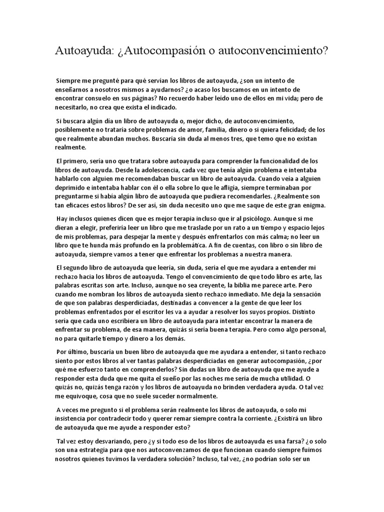 Libros de autoayuda: ¿realmente ayudan? | PDF